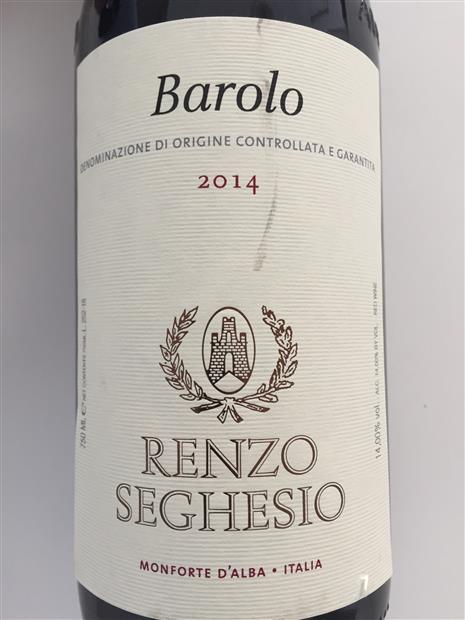 2014 Renzo Seghesio Barolo, Italy, Piedmont, Langhe, Barolo - CellarTracker