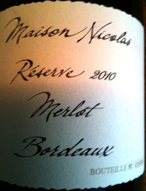 NV Maison Nicolas Merlot Reserve, France, Bordeaux - CellarTracker