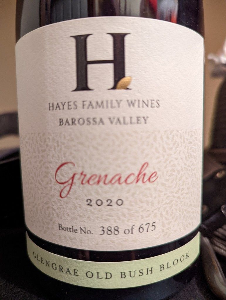 2021 Hayes Family Wines Grenache Glengrae Old Bush Block, Australia ...