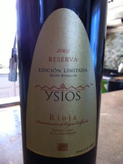 2002 Ysios Rioja Reserva Edicion Limitada, Spain, La Rioja, Rioja ...