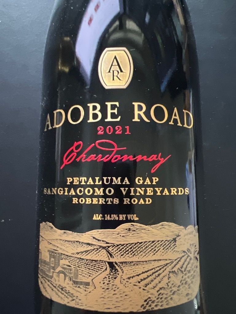 2023 Adobe Road Chardonnay Sangiacomo Vineyards Roberts Road, USA ...