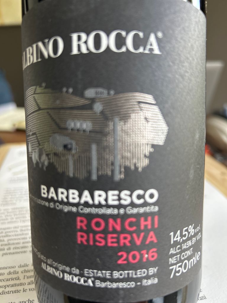 2019 Albino Rocca Barbaresco Riserva Ronchi, Italy, Piedmont, Langhe ...