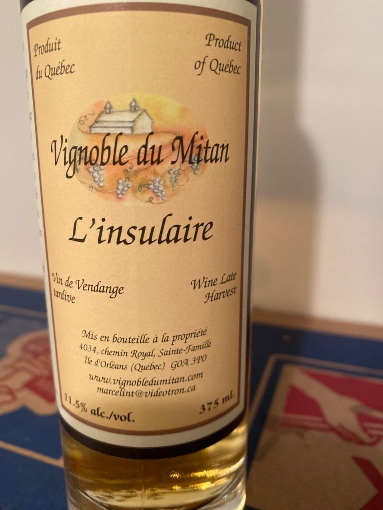 2010 Vignoble du Mitan L' Insulaire Late Harvest, Canada, Quebec ...