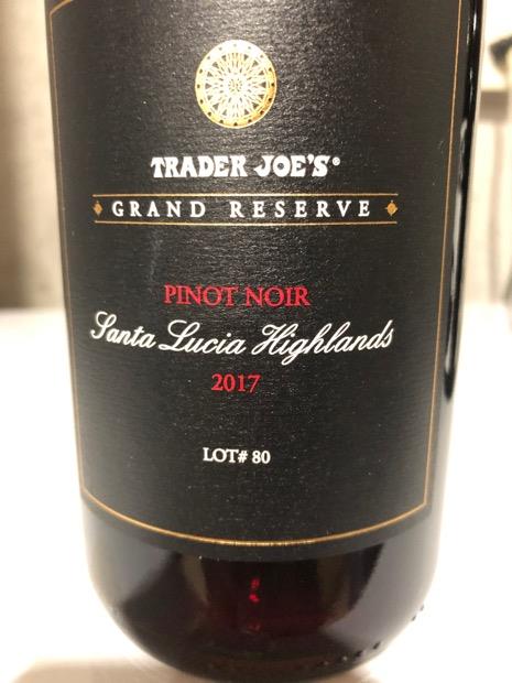 2017 Trader Joe's Pinot Noir Grand Reserve Lot # 80 Avid Winery ...