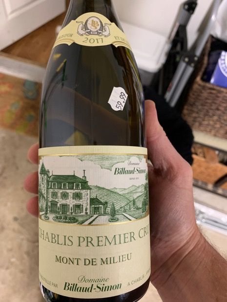 2017 Domaine Billaud-Simon Chablis 1er Cru Mont de Milieu, France ...