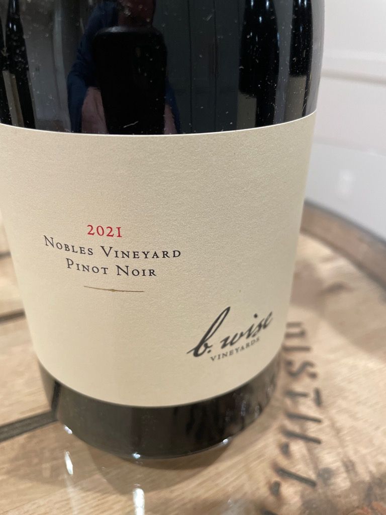 2021 B. Wise Vineyards Pinot Noir Nobles Vineyard, USA, California ...