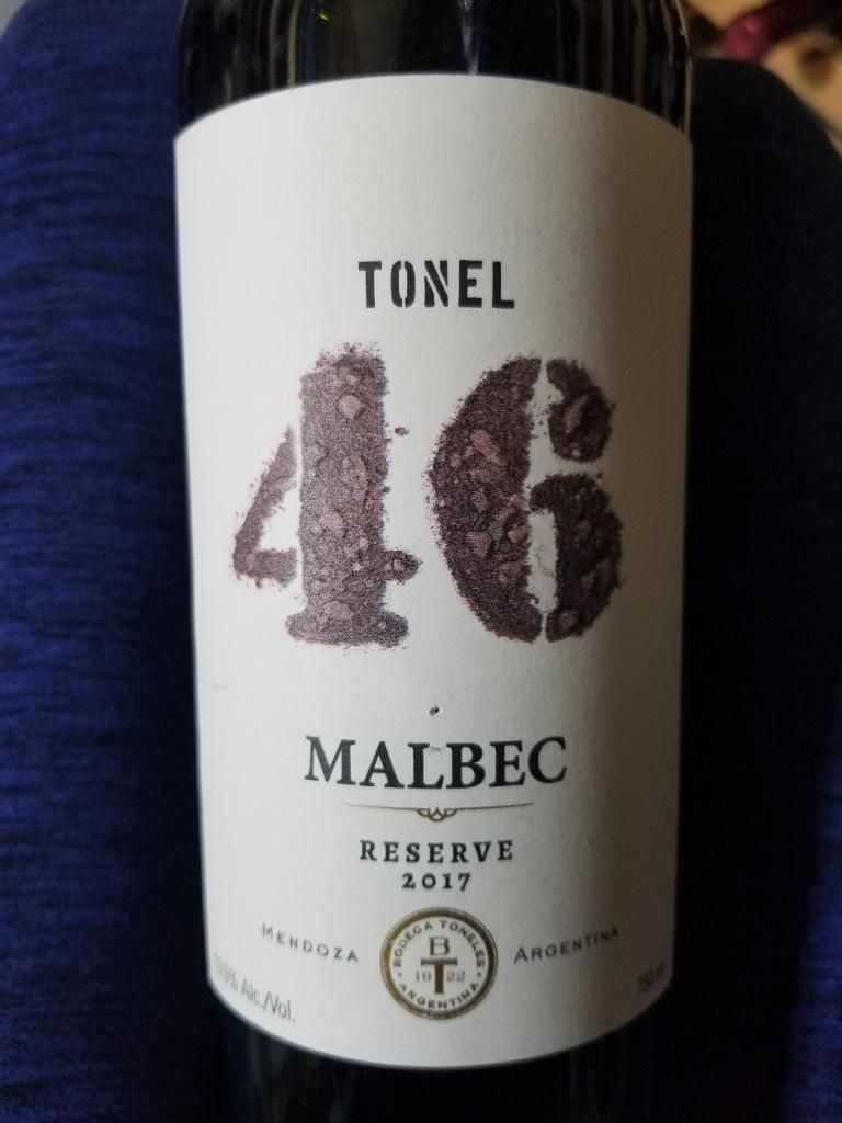 2017 Bodegas Los Toneles Malbec Reserva Tonel 46, Argentina, Mendoza ...