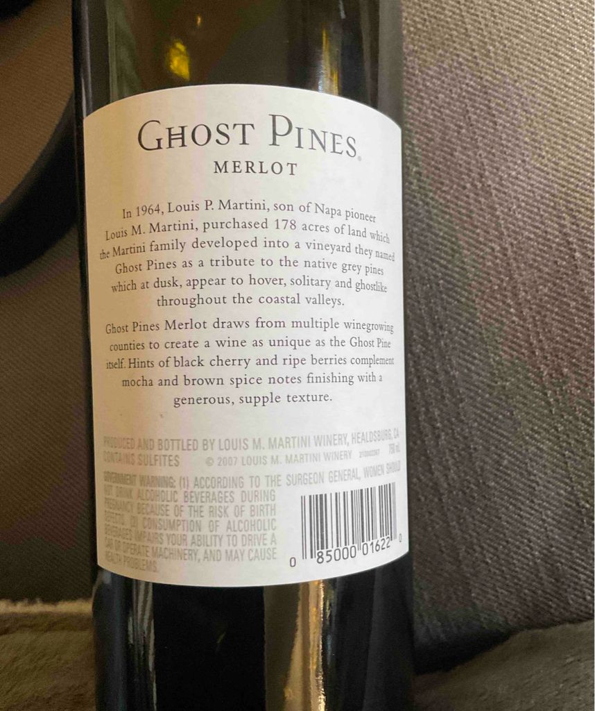 2021 Ghost Pines Merlot, USA, California, Sonoma County - CellarTracker