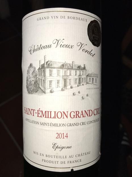 2014 Château Vieux Verdot Epigone, France, Bordeaux, Libournais, Saint ...