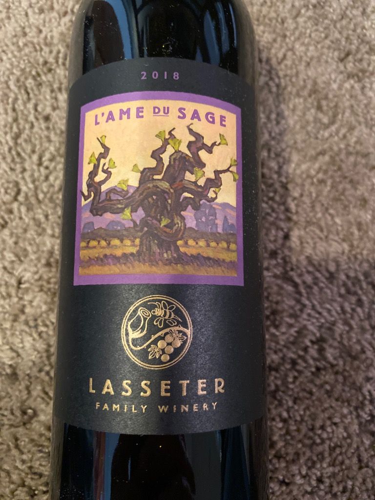 2018 Lasseter Family Winery Zinfandel L'Ame du Sage Justi Creek, USA ...