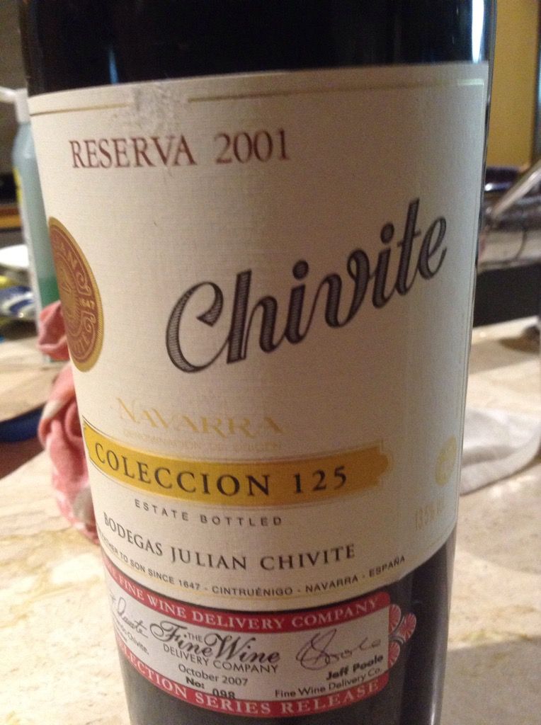 2001 Bodegas Julián Chivite Navarra Reserva Coleccion 125, Spain ...