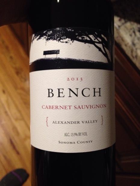 2013 Bench Cabernet Sauvignon Alexander Valley, USA, California, Sonoma ...