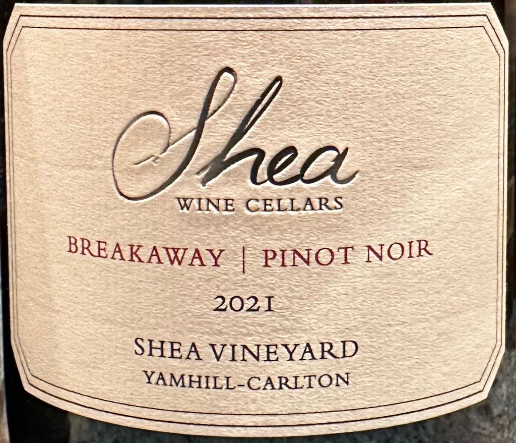 2021 Shea Wine Cellars Pinot Noir Breakaway Shea Vineyard, USA, Oregon ...