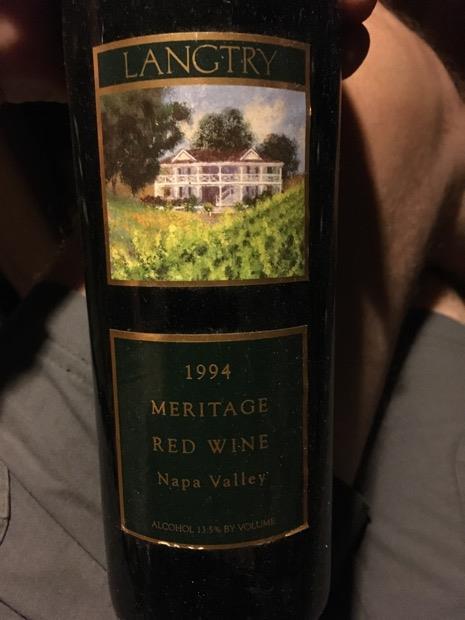 1995 Guenoc Langtry Meritage Red, USA, California, North Coast ...