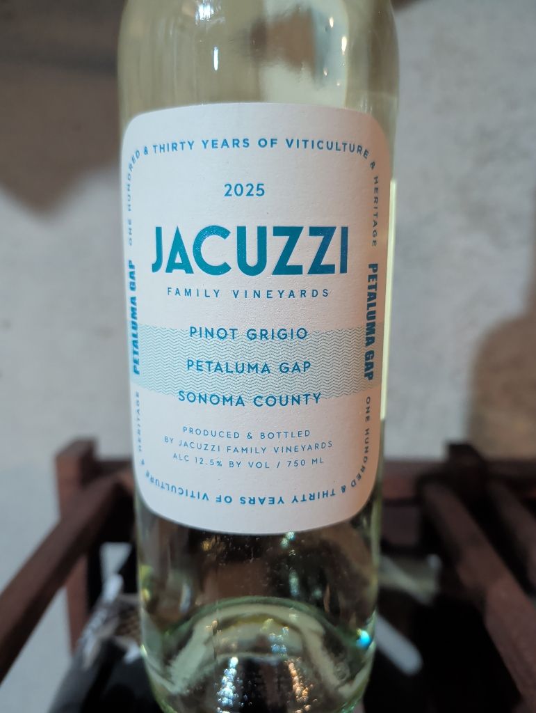 2024 Jacuzzi Family Vineyards Pinot Grigio, USA, California, Sonoma ...