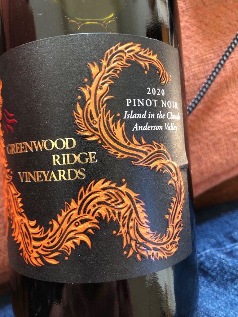 2020 Greenwood Ridge Vineyards Pinot Noir Island in the Clouds, USA ...
