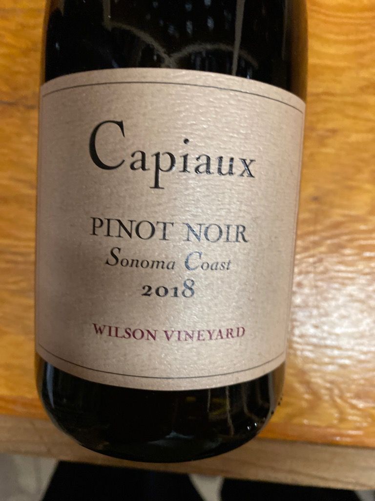2018 Capiaux Cellars Pinot Noir Wilson Vineyard, USA, California ...