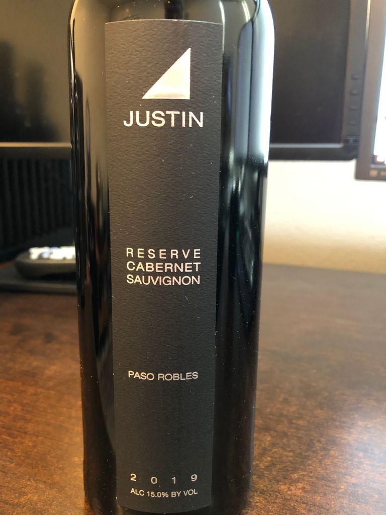 2019 Justin Vineyards & Winery Cabernet Sauvignon Reserve, USA ...