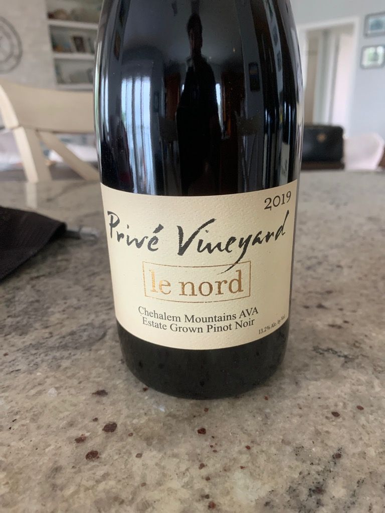 2019 Privé Vineyard Pinot Noir Le Nord, USA, Oregon, Willamette Valley ...