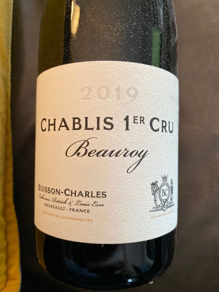 2019 Buisson-Charles Chablis 1er Cru Beauroy, France, Burgundy, Chablis ...
