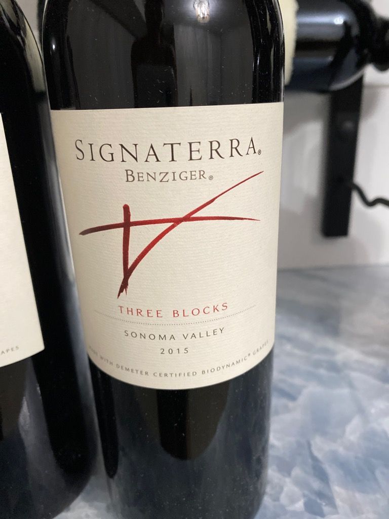 2015 Signaterra / Benziger Three Blocks, USA, California, Sonoma County ...
