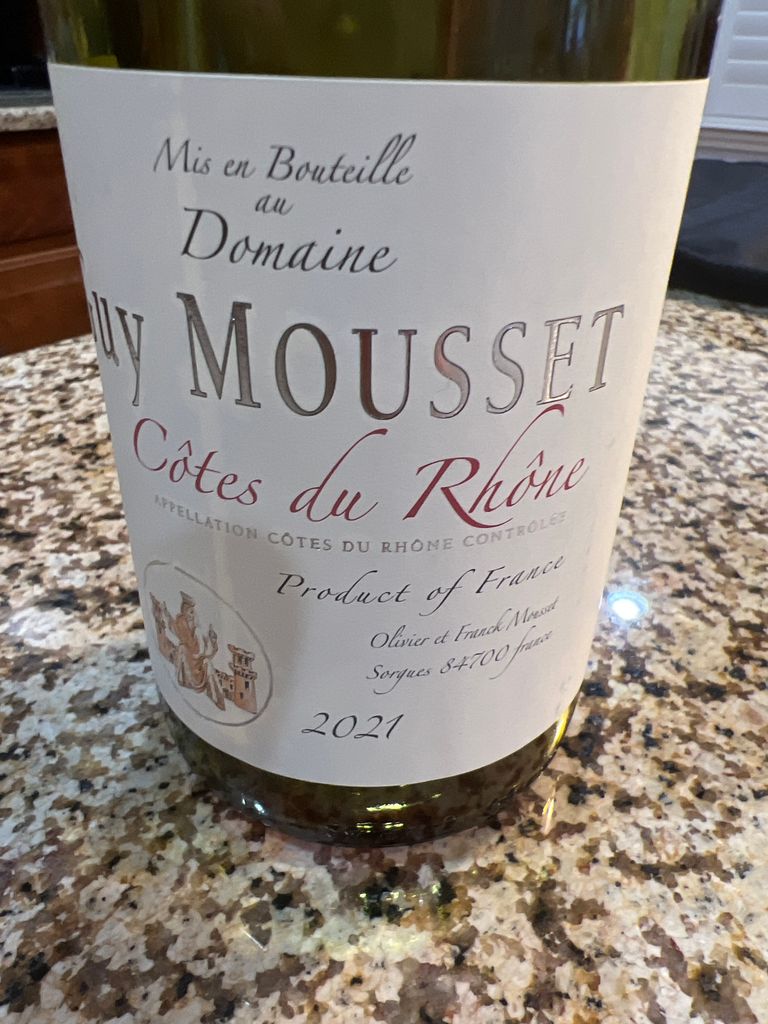 2021 Domaine Guy Mousset Côtes du Rhône, France, Rhône, Southern Rhône ...