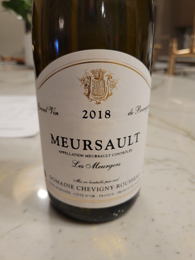 2018 Domaine Chevigny-Rousseau Meursault, France, Burgundy, Côte de ...