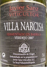 2007 Javier Sanz Rueda Fermentado en Barrica Villa Narcisa, Spain ...