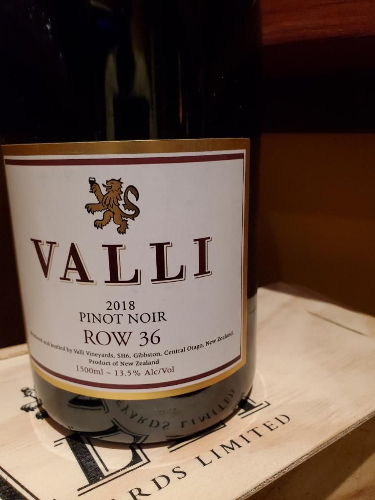 2018 Valli Pinot Noir Row 36 Gibbston Vineyard, New Zealand, South ...