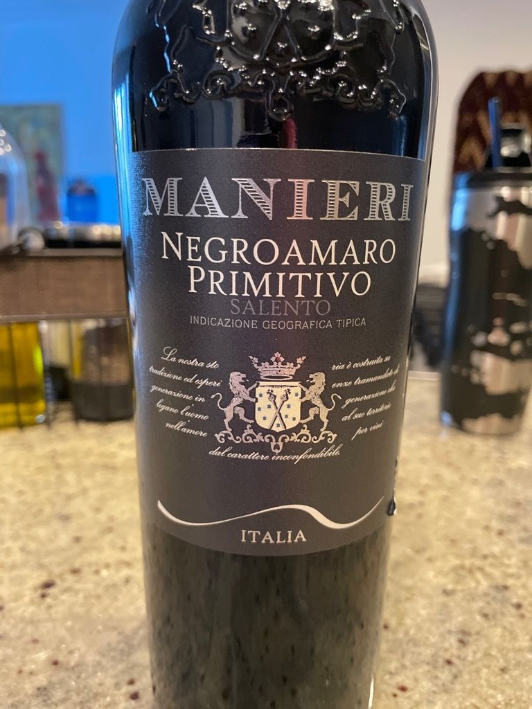 2022 Manieri Negroamaro Primitivo Salento IGT, Italy, Puglia, Salento ...