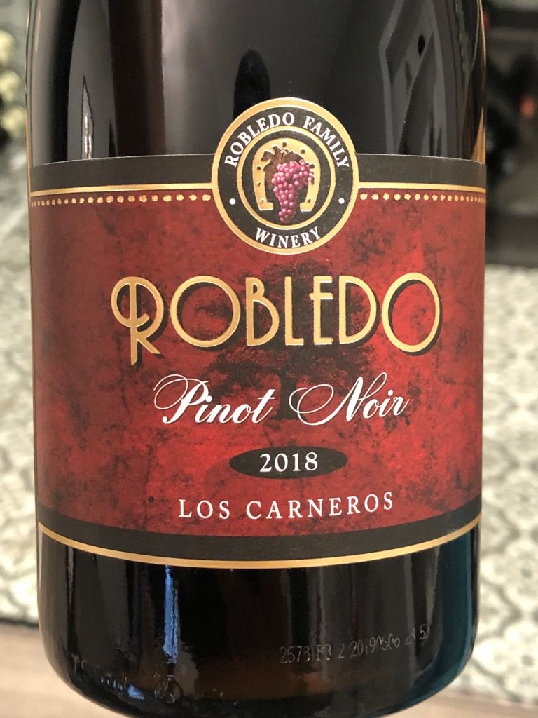 2018 Robledo Family Winery Pinot Noir Carneros, USA, California, Napa ...