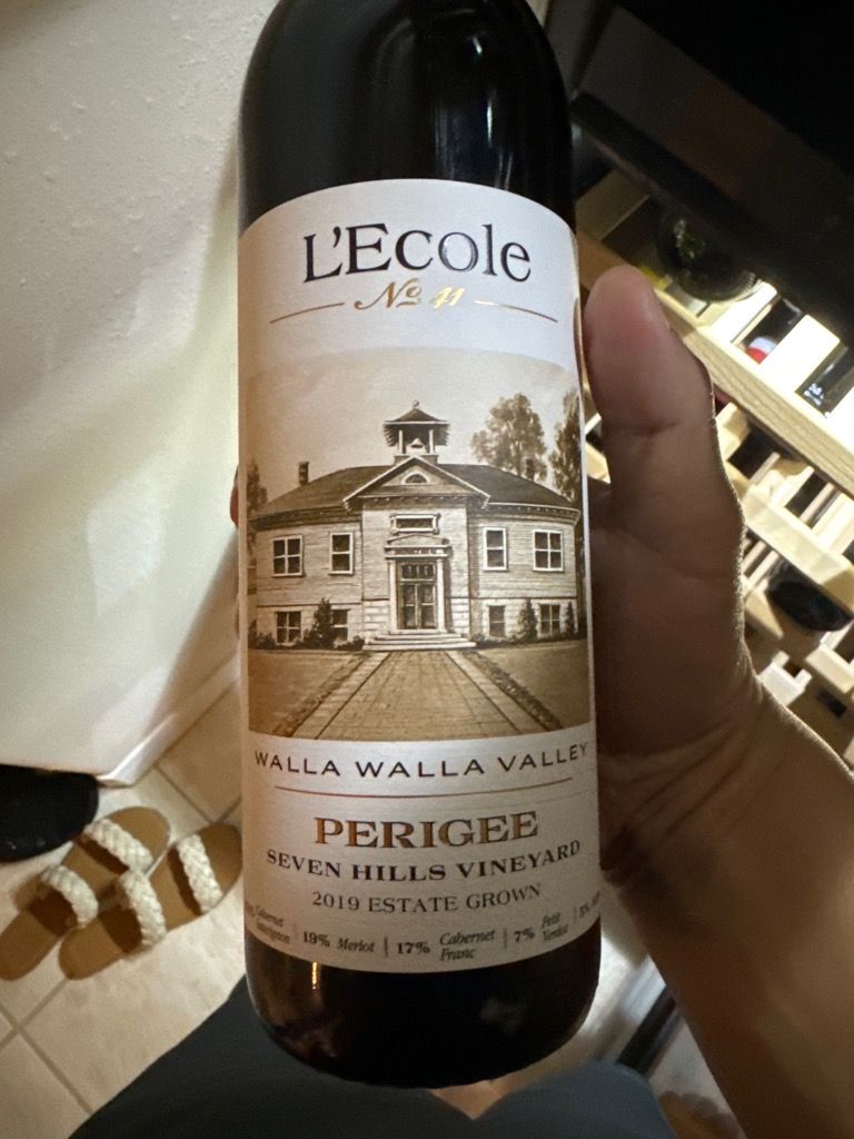 2019 L'Ecole No. 41 Merlot Perigee Estate Seven Hills Vineyard Walla ...