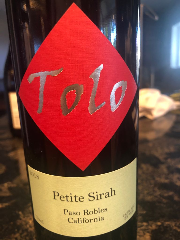 2018 Tolo Cellars Petite Sirah, USA, California, Central Coast, Paso ...
