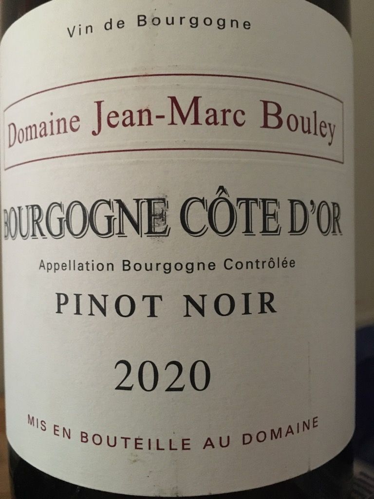 2021 Domaine Jean-Marc / Thomas Bouley Bourgogne Côte d'Or, France ...