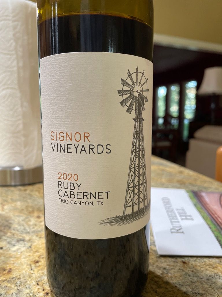 2020 Signor Vineyards Ruby Cabernet Grand-Père, USA, Texas - CellarTracker