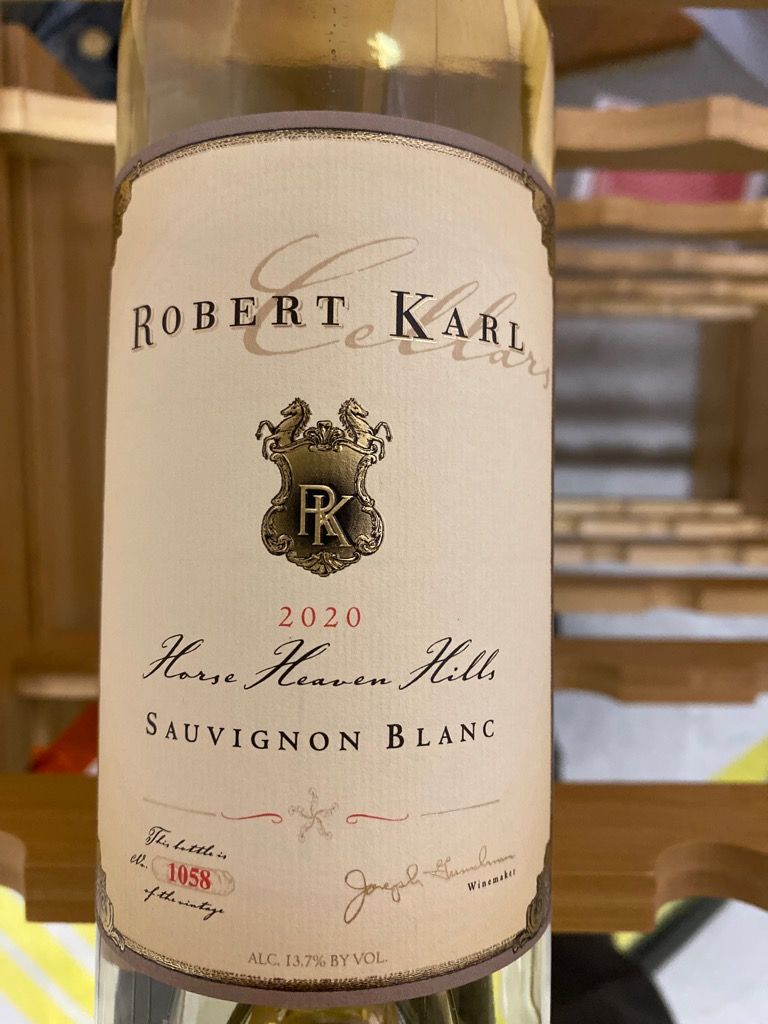 2020 Robert Karl Cellars Sauvignon Blanc, USA, Washington, Columbia ...