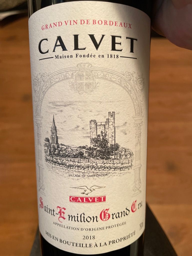 2018 Calvet, France, Bordeaux, Libournais, St. Émilion - CellarTracker