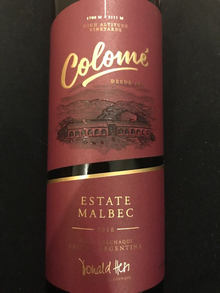 2020 Bodega Colomé Malbec 1831 - High Altitude Vineyards, Argentina ...