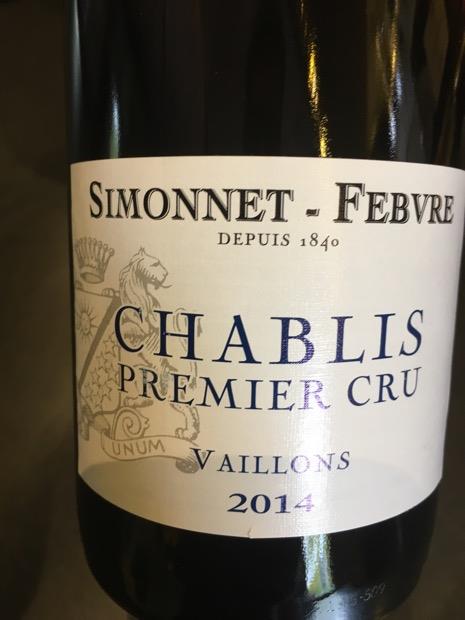 2014 Simonnet-Febvre Chablis 1er Cru Vaillons, France, Burgundy ...