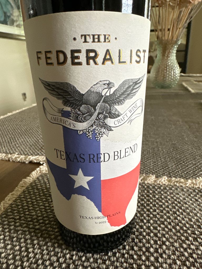 2022 Federalist Vineyards The Federalist Texas Red Blend, USA, Texas ...