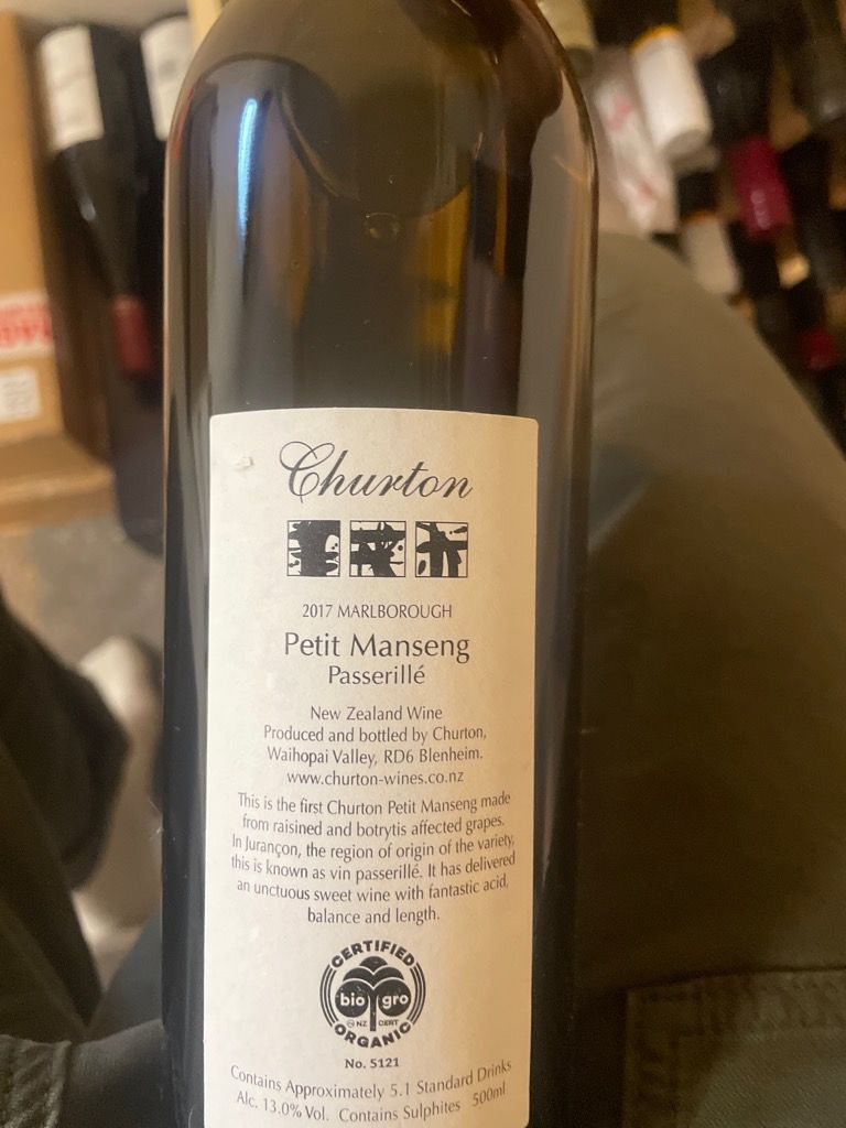 2019 Churton Petit Manseng, New Zealand, South Island, Marlborough ...
