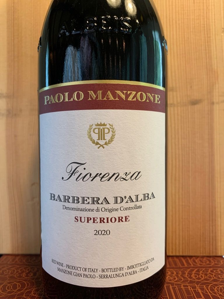 2020 Paolo Manzone Barbera d'Alba Superiore Fiorenza, Italy, Piedmont ...