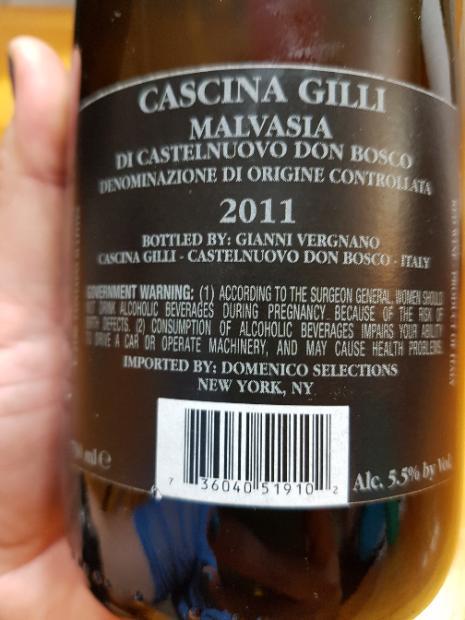 2011 Cascina Gilli Malvasia di Castelnuovo Don Bosco, Italy, Piedmont ...
