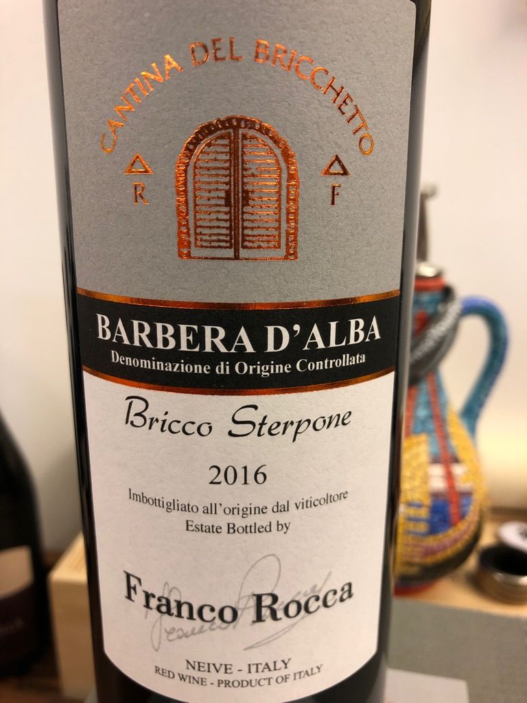 2017 Cantina del Bricchetto Barbera d'Alba Bricco Sterpone Franco Rocca ...