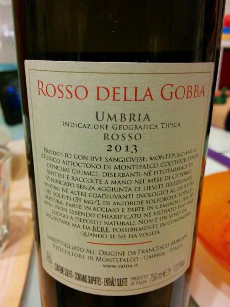2013 Raina Umbria Rosso della Gobba, Italy, Umbria - CellarTracker