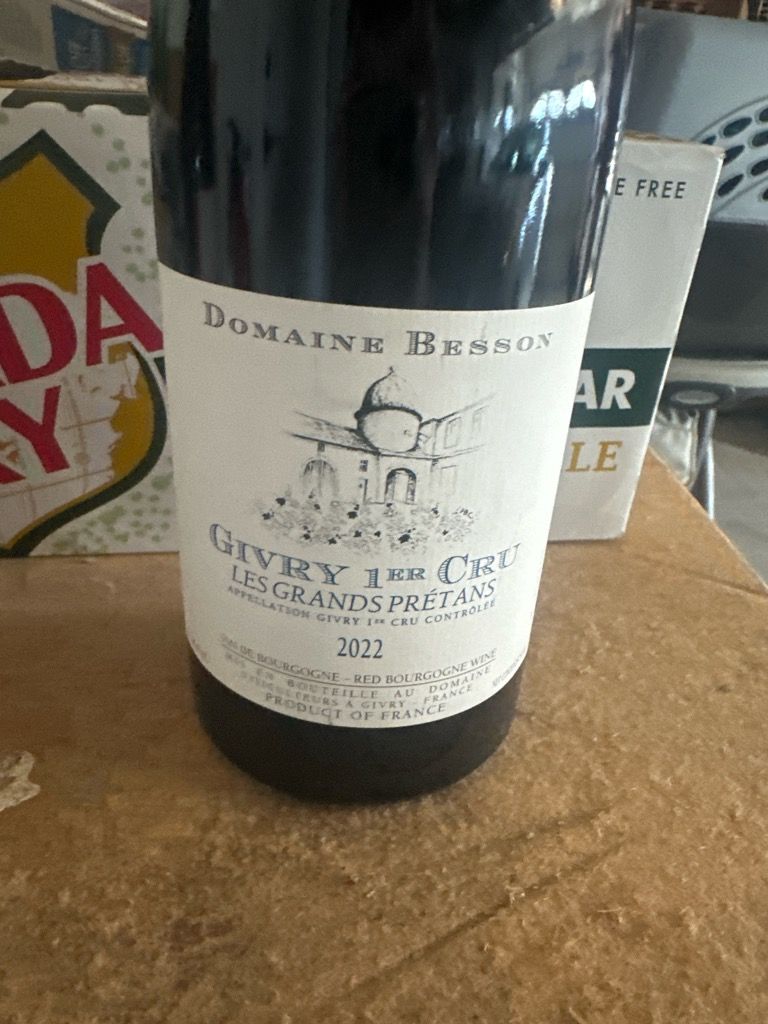 2023 Domaine Besson Givry 1er Cru Les Grands Prétans, France, Burgundy ...