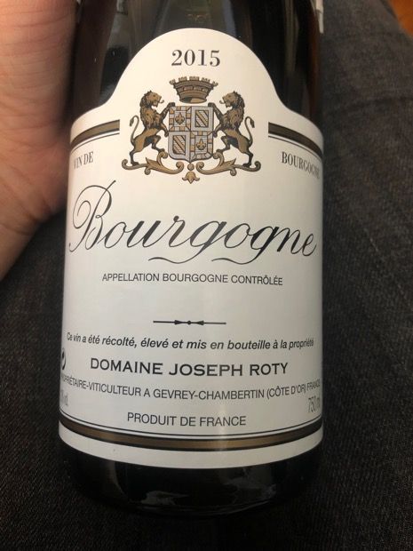 2015 Domaine Joseph Roty Bourgogne, France, Burgundy, Bourgogne ...