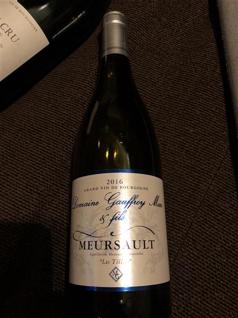 2015 Domaine Gauffroy Meursault Les Tillets, France, Burgundy, Côte de ...