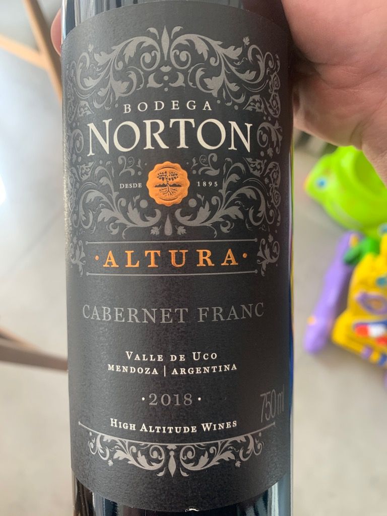 2019 Bodega Norton Cabernet Franc Altura, Argentina, Mendoza, Valle de Uco - CellarTracker