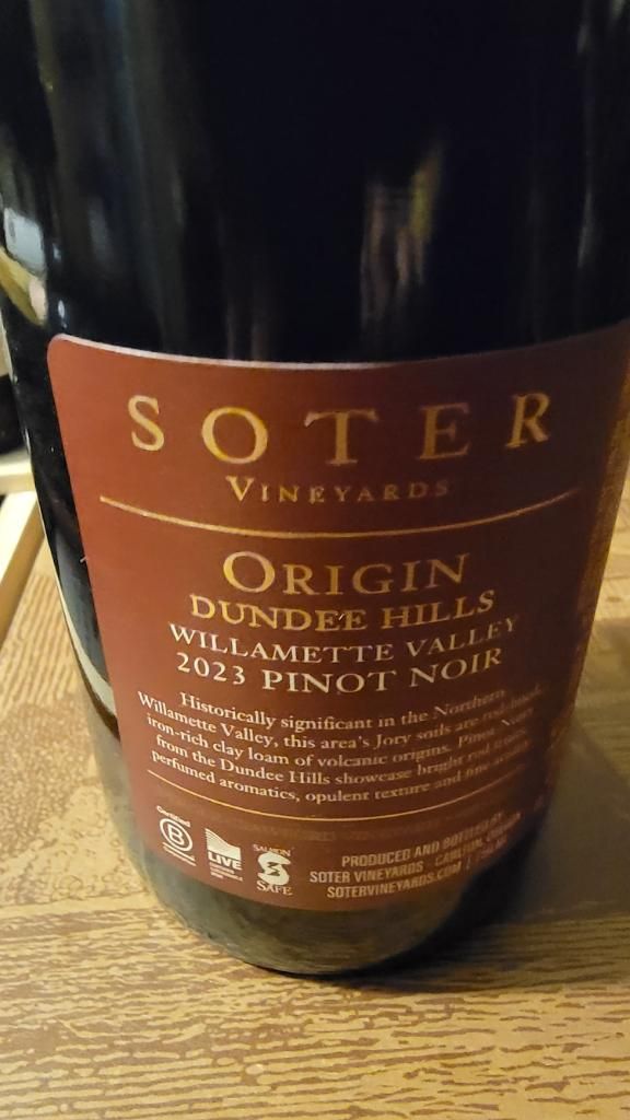 2023 Soter Pinot Noir Origin Series Dundee Hills, USA, Oregon ...